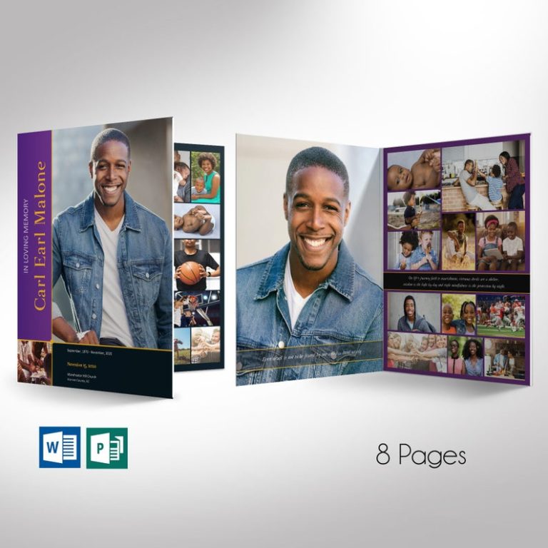 Funeral Programs for Men - 61 | Memorial Word Templates | Godserv