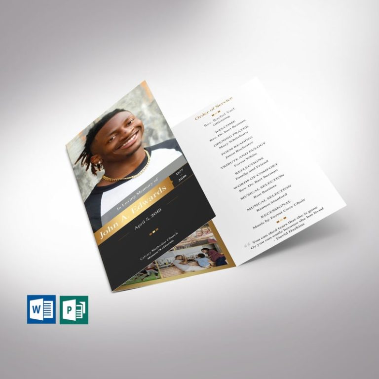 Funeral Programs for Men - 61 | Memorial Word Templates | Godserv